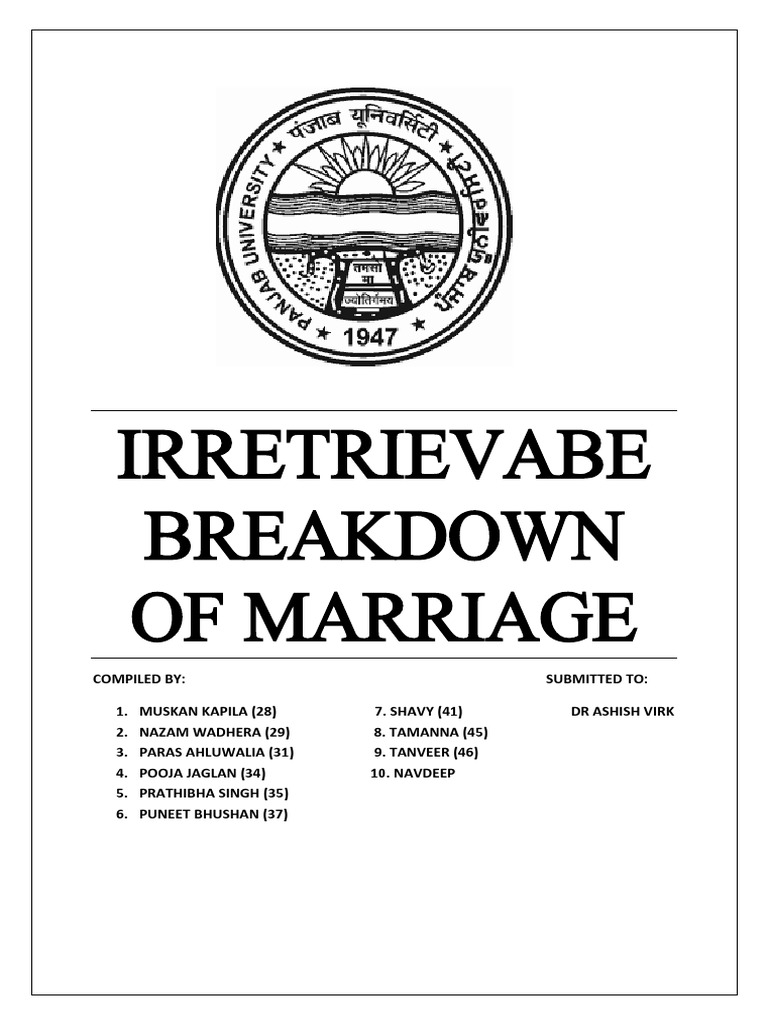 Irretrievable Breakdown of Marriage | PDF | Divorce | Marriage
