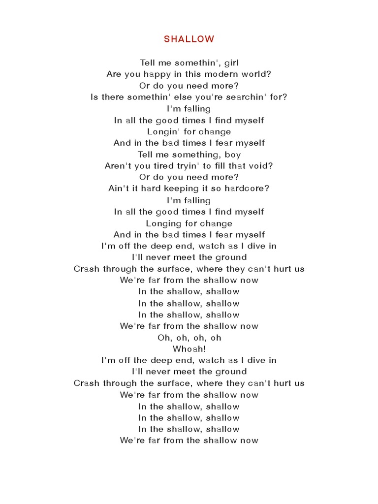 Shallow (Testo) | PDF