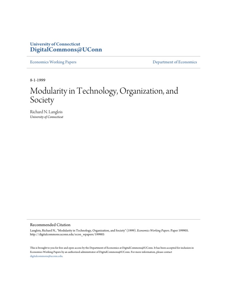 Modularity in Technology and Society | PDF | Modularity | Externality