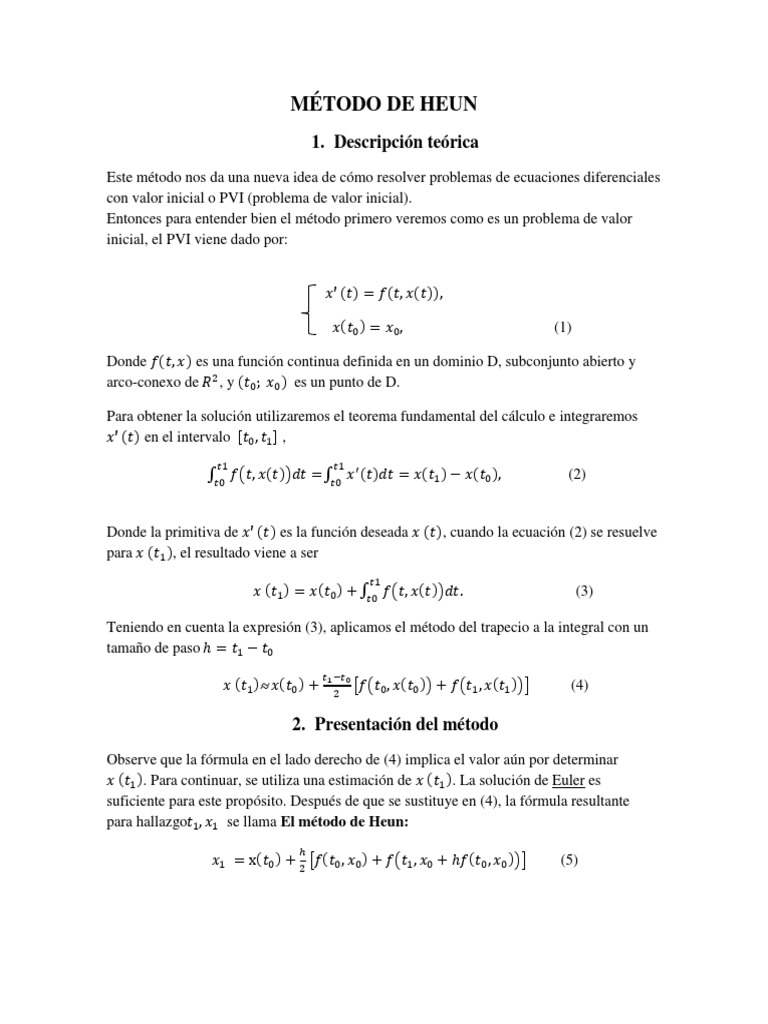 Método de Heun | PDF | Integral | Curva