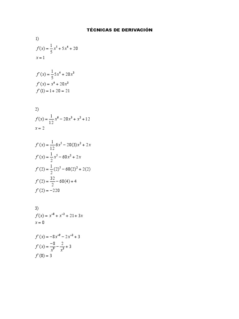 Tecnicas de Derivacion | PDF