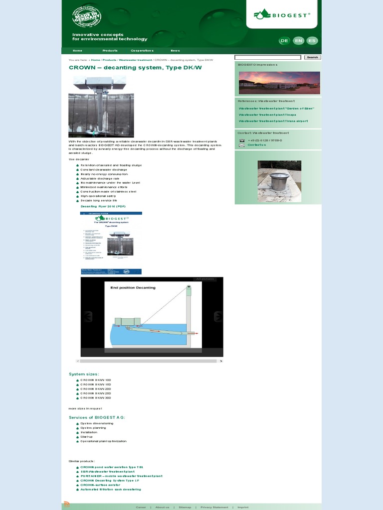 Decanting System - Decanting - Water Discharge - Sequencing Batch ...