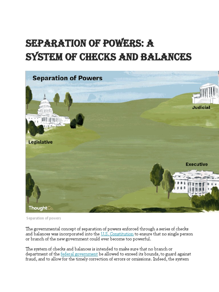 Separation of Powers | PDF | Separation Of Powers Under The United ...