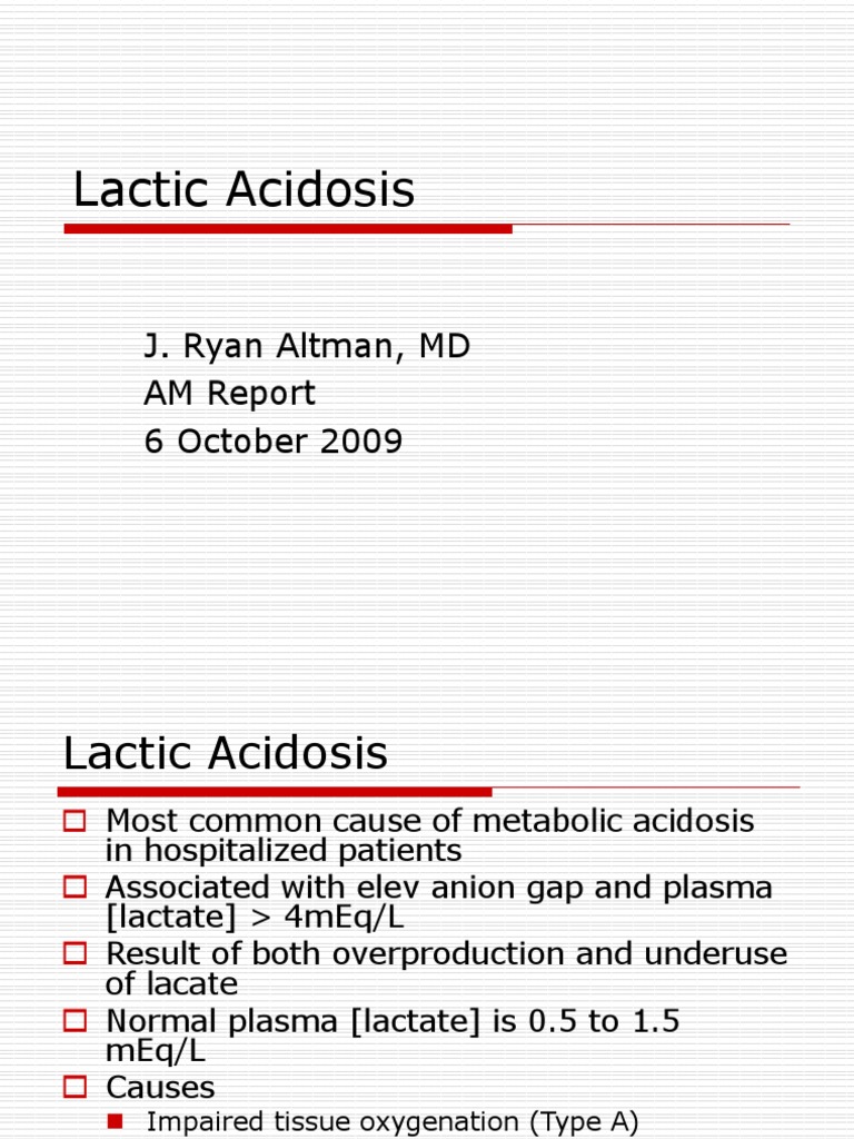 10.6.09 Altman Lactic Acidosis | PDF | Shock (Circulatory) | Sepsis