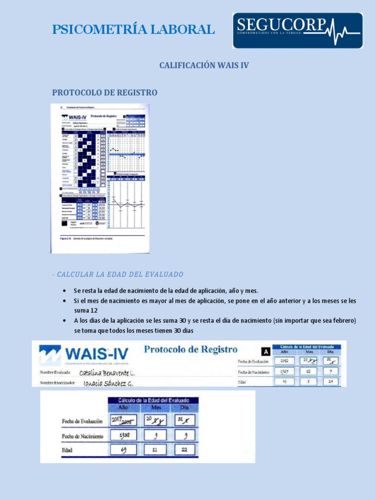 WAIS IV. Protocolo [Manual Moderno.méxico] | Escala de inteligencia ...