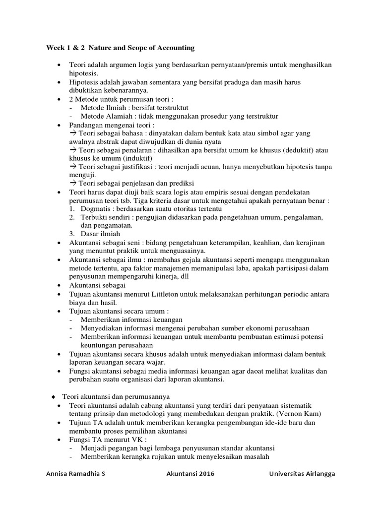 Teori Akuntansi UTS | PDF