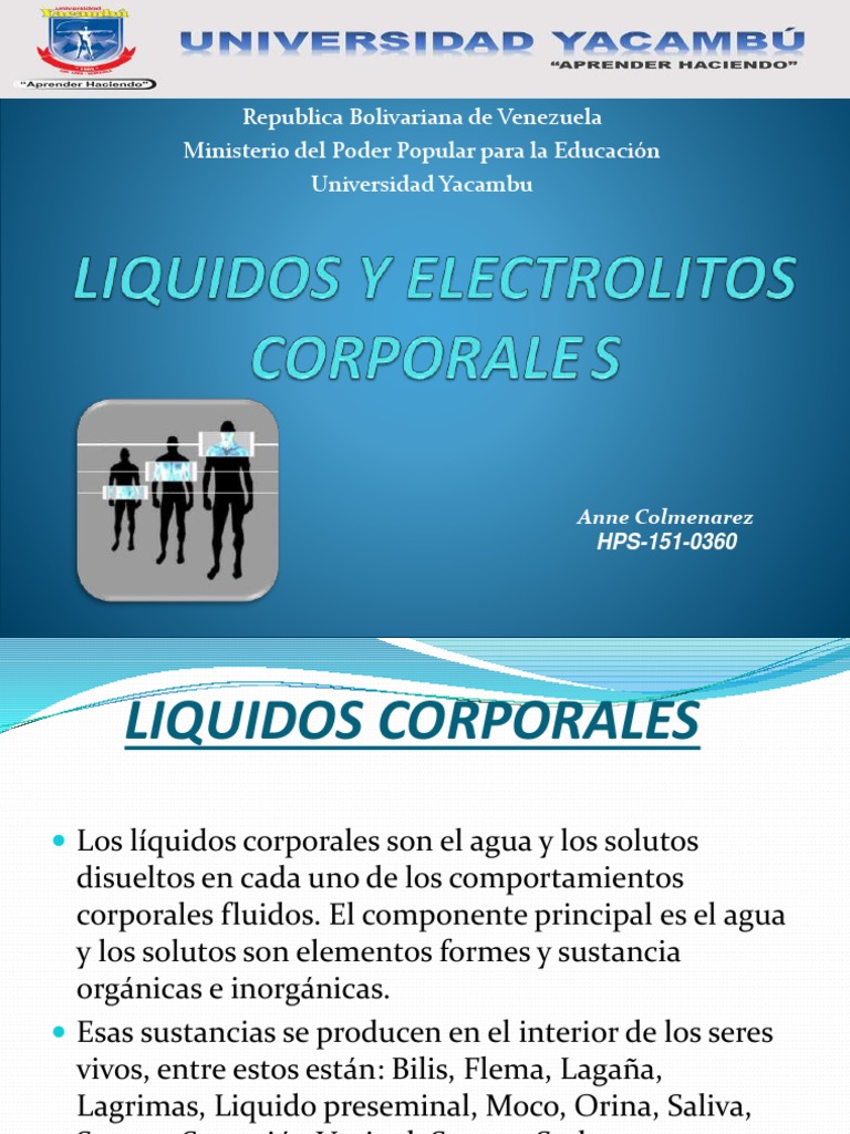 Liquidos Y Electrolitos Corporales Pdf Electrólito Sangre