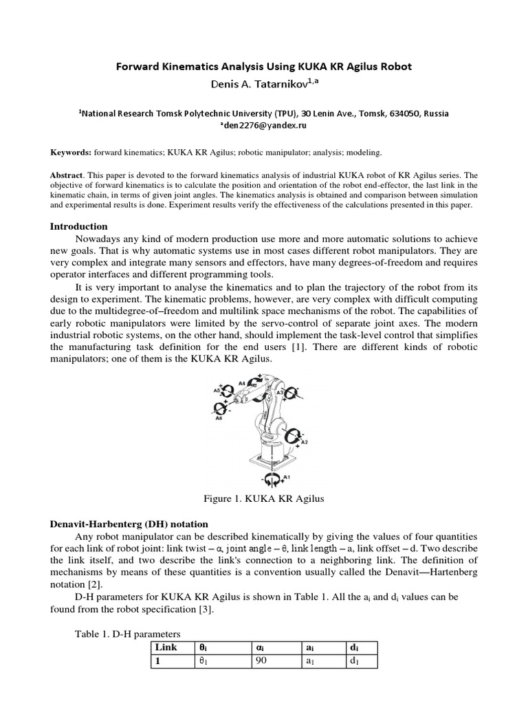 Forward Kinematics | Download Free PDF | Kinematics | Trigonometric Functions