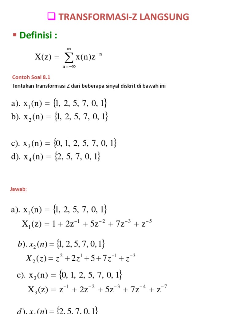 Sinsis 10 B. Transformasi Z | PDF | Metode & Bahan Ajar