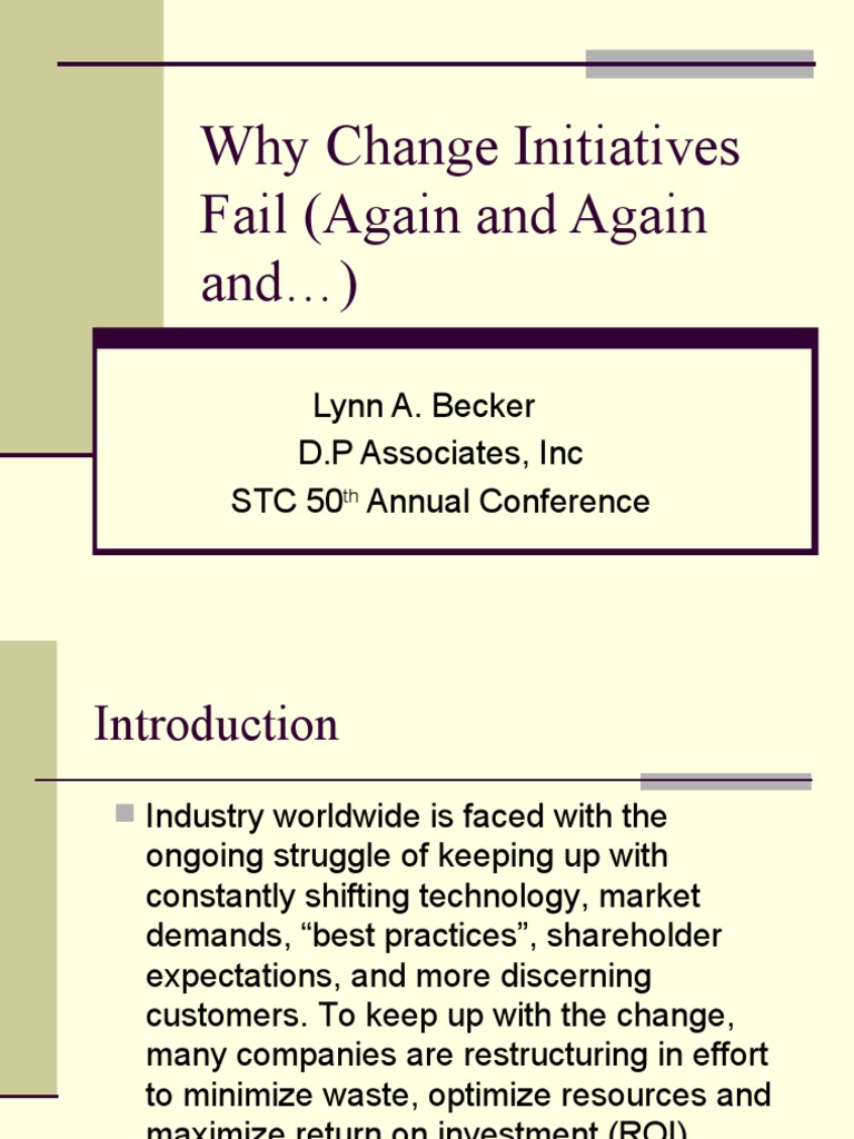 Why Change Initiatives Fail | PDF | Leadership | Emergence