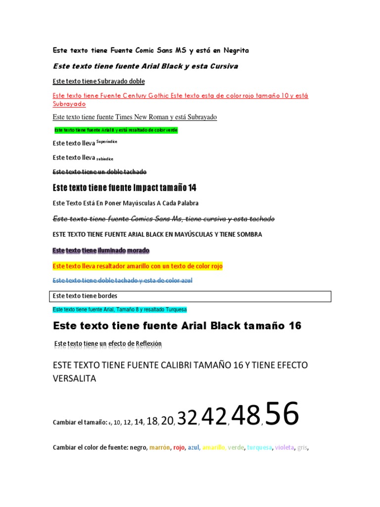 Variedad de estilos y formatos de texto | PDF