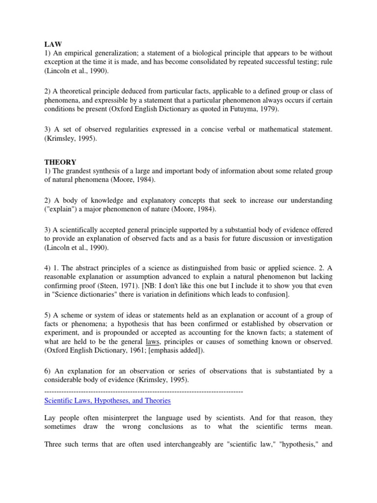 Law, Theory and Hypothesis | PDF | Hypothesis | Science