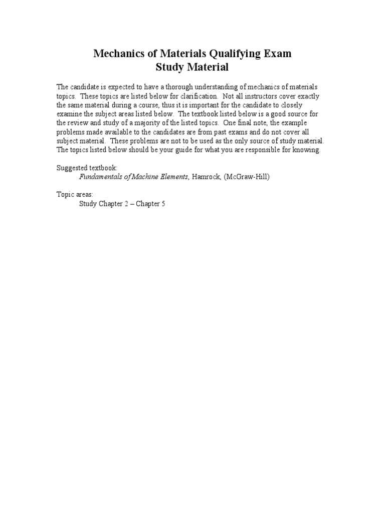 Solid Mechanics Study Material PDF | PDF | Young's Modulus | Stress ...