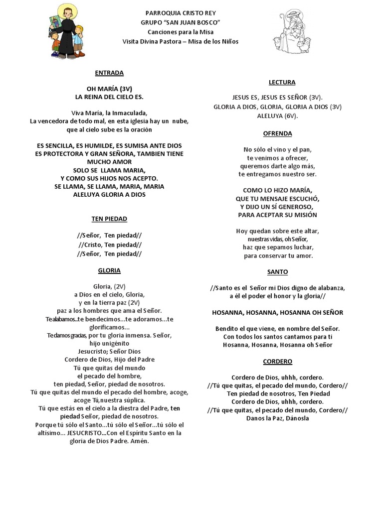 Cancionero San Juan Bosco | PDF | María, madre de Jesús | Cordero de Dios