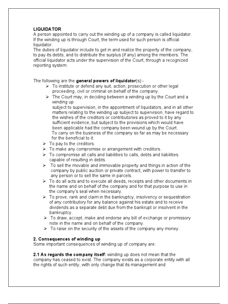 Liquidator | PDF | Liquidation | Bankruptcy
