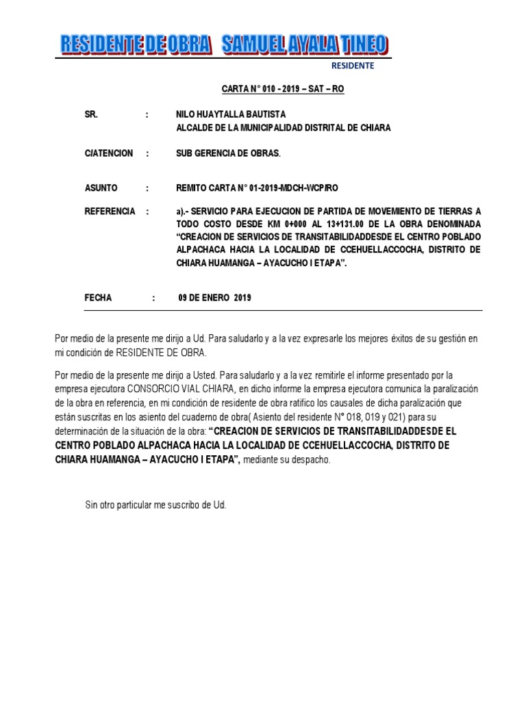 CARTA-07 Remito | PDF