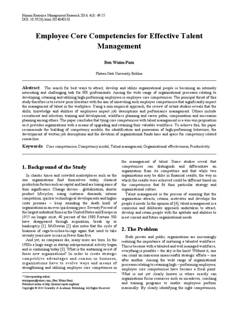 Employee Core Competencies PDF | PDF | Competence (Human Resources ...