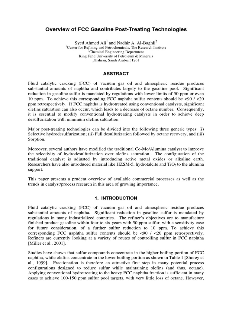 Achieve Success in Gasoline Hydrotreating - Article Hp-English | PDF ...