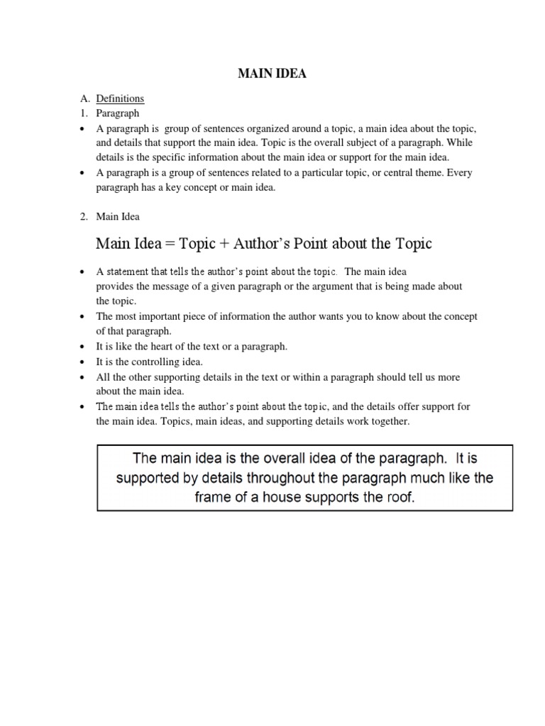 Main Idea Topic + Author's Point About The Topic | PDF | Flowers | Rose