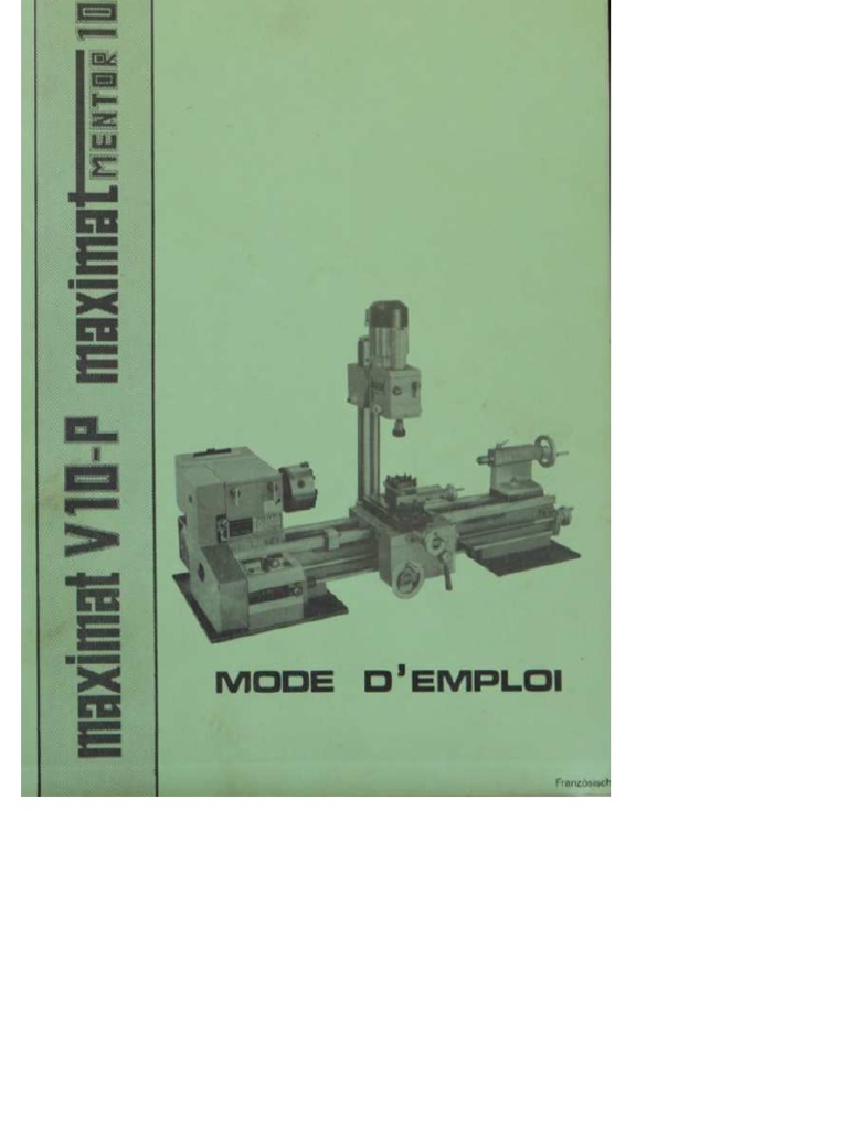EMCO Maximat V10P Manuel | PDF