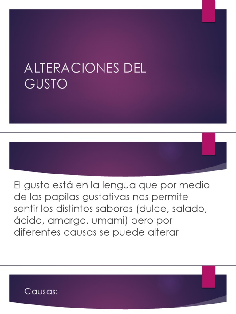 Alteraciones Del Gusto | PDF | Salud y bienestar