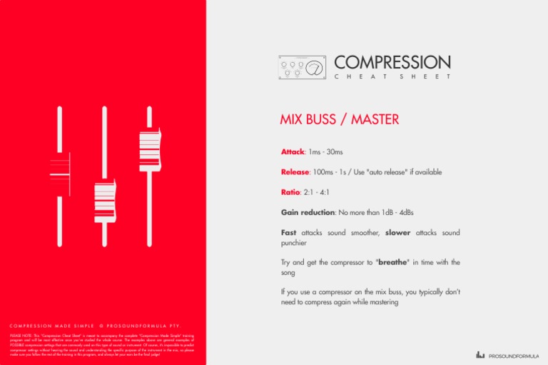 Mastering Compression Cheat Sheet ProSoundFormula PDF | Download Free ...