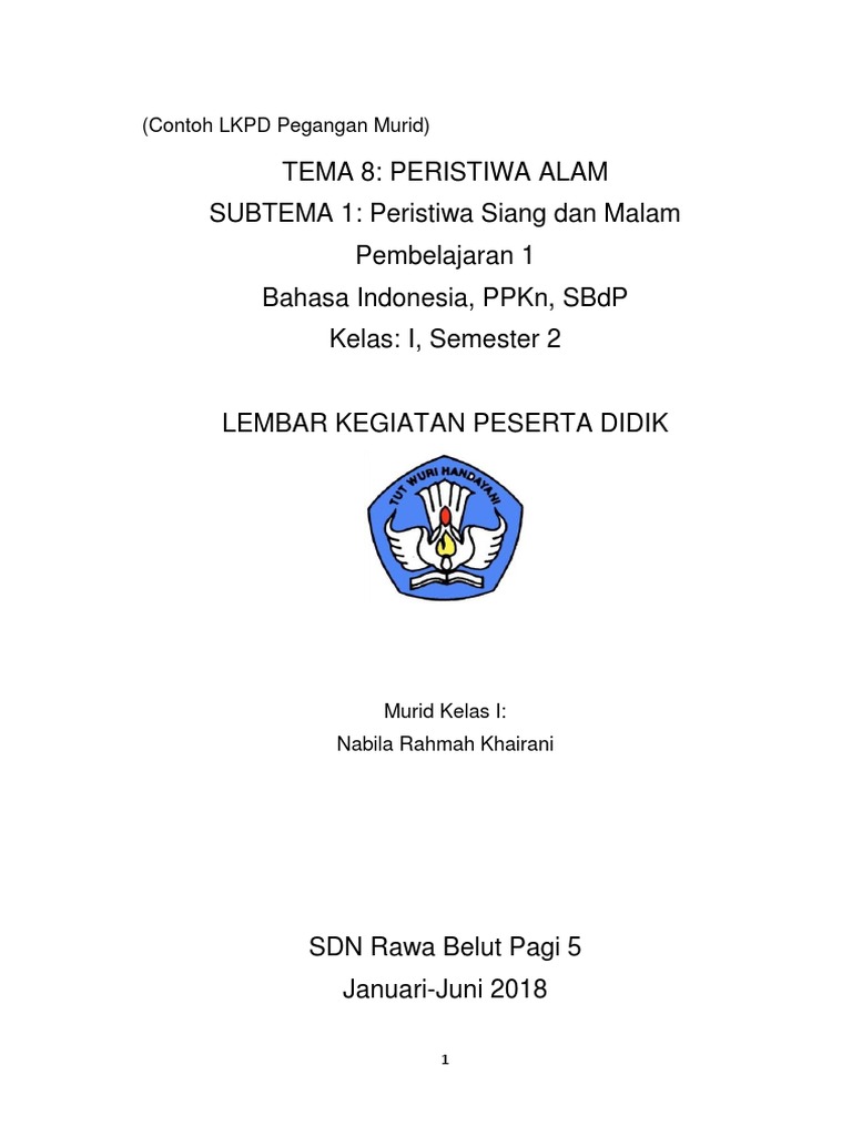 Contoh LKPD Untuk Murid | PDF