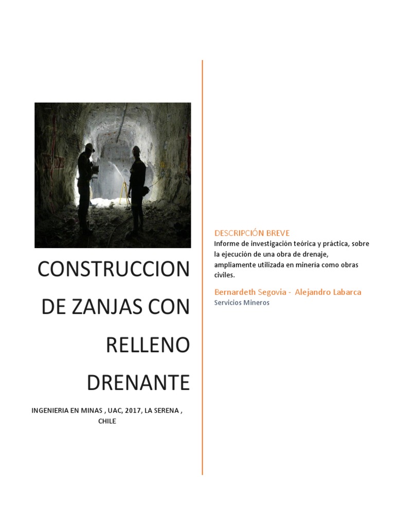 Construccion de Zanjas Con Relleno Drenante | PDF | Suelo | Nylon