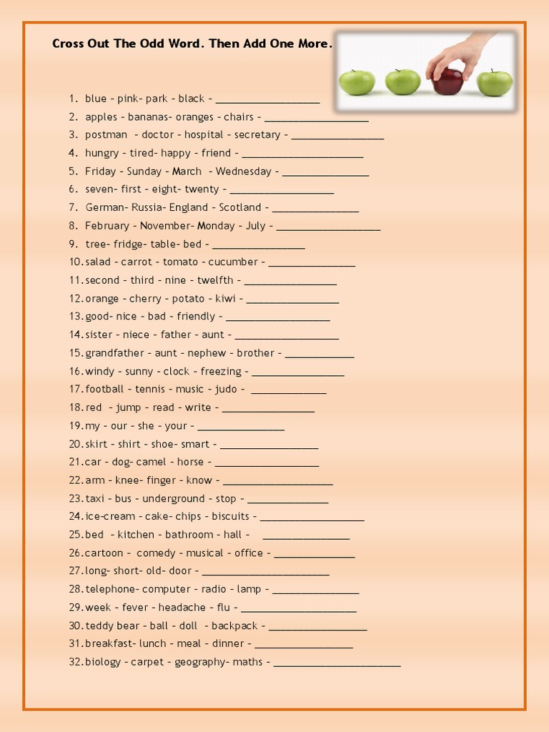 Odd Word Out Fun Activities Games Games Icebreakers Warmers Coo 25647 | PDF