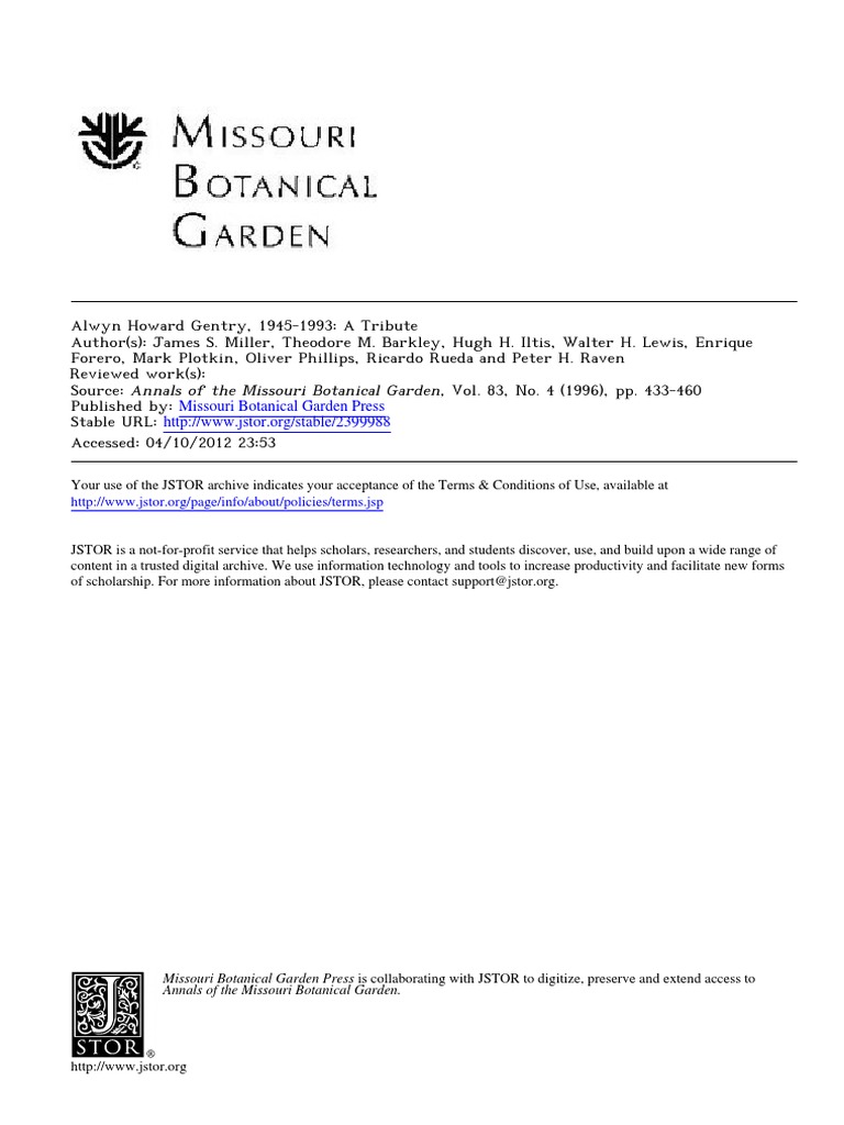 Gentry Tribute | PDF | Botany | Plants