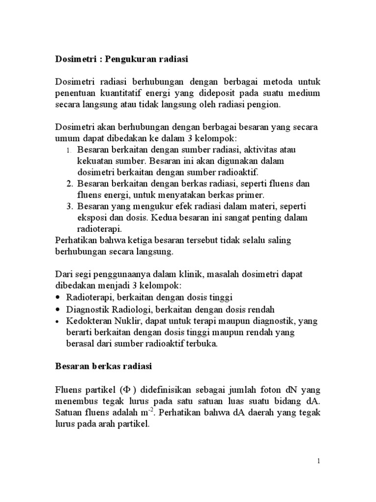 Dosimetri 01 | PDF