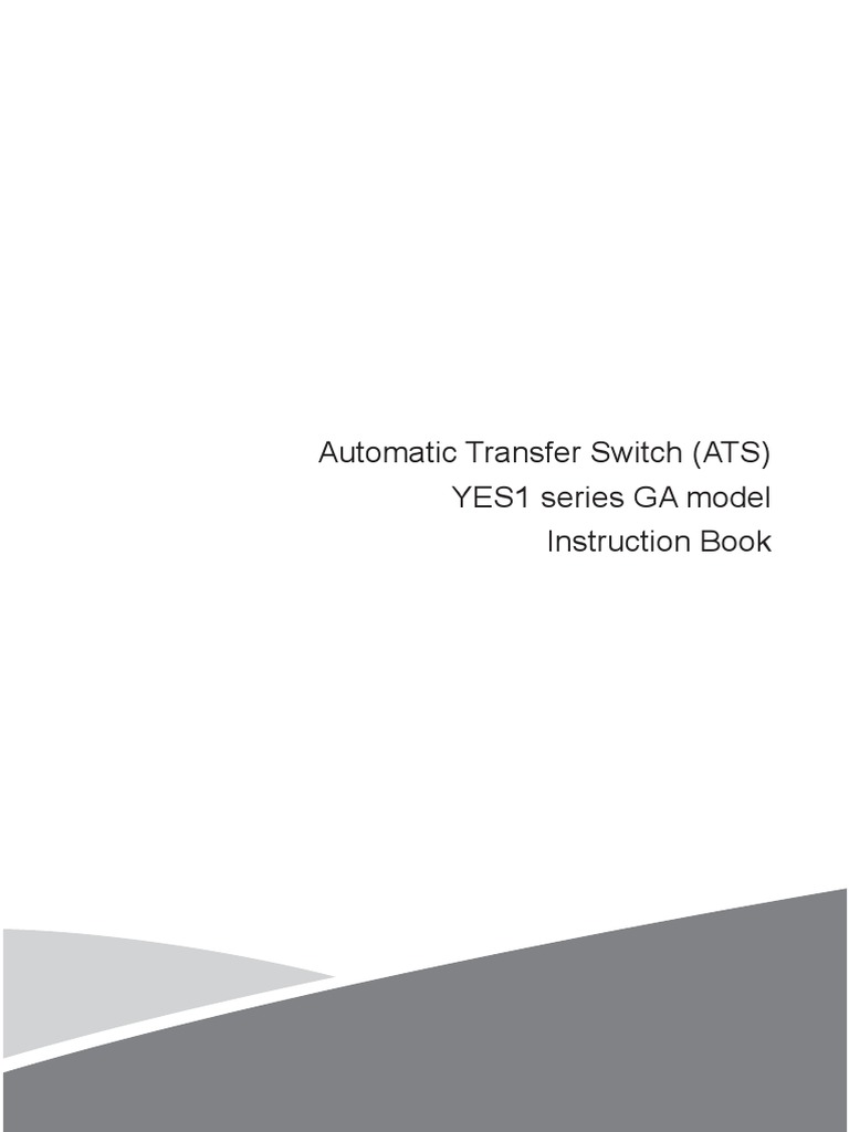 YES1 ATS Series GA Model Instruction Book PDF | PDF | Switch | Power Supply