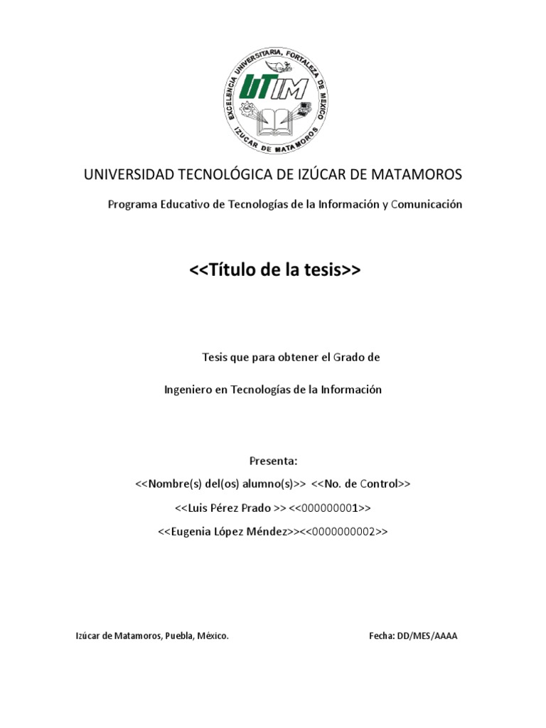 : Universidad Tecnológica De Izúcar De Matamoros | Teoría | Hipótesis