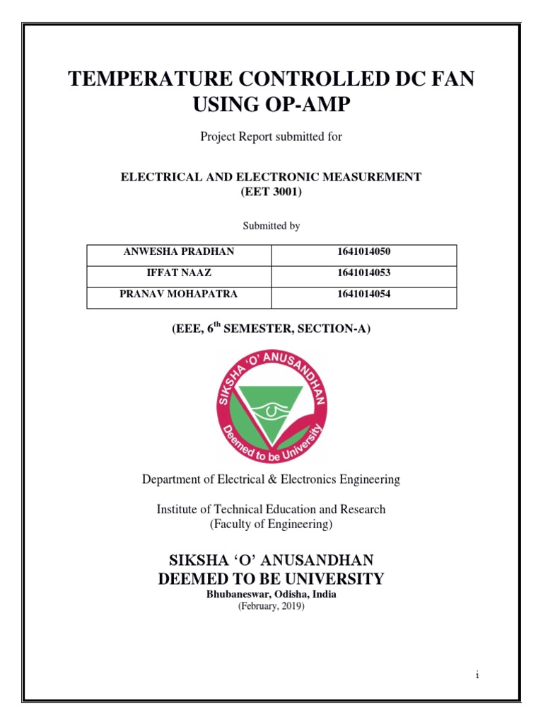 Temperature Controlled DC Fan Using Op | PDF | Operational Amplifier ...