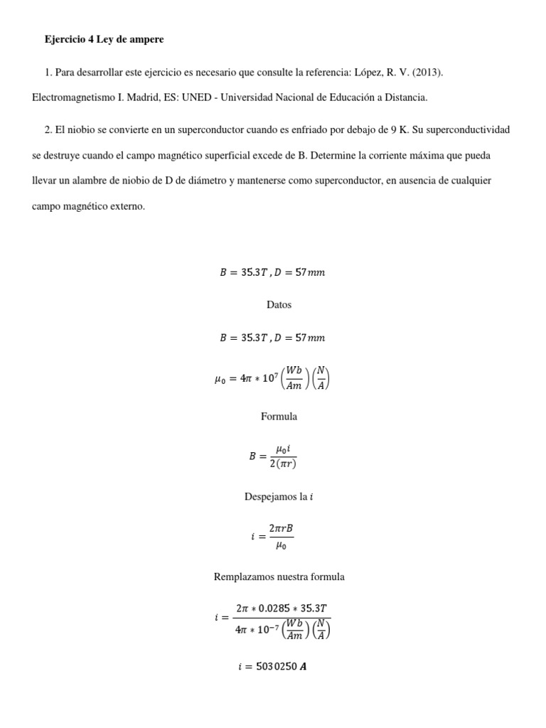 Ejercicio 4 Ley de Ampere | PDF