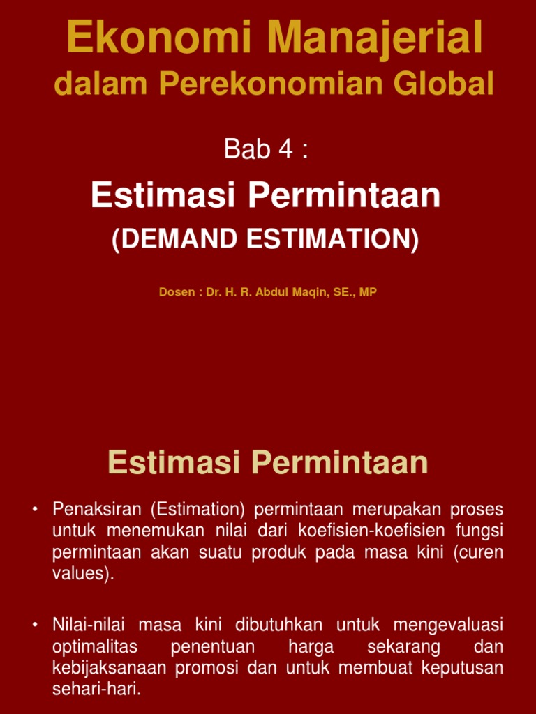 Estimasi Permintaan | PDF