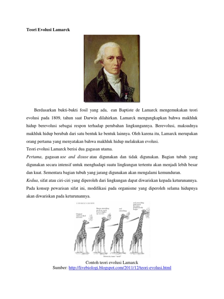 Teori Evolusi Lamarck | PDF