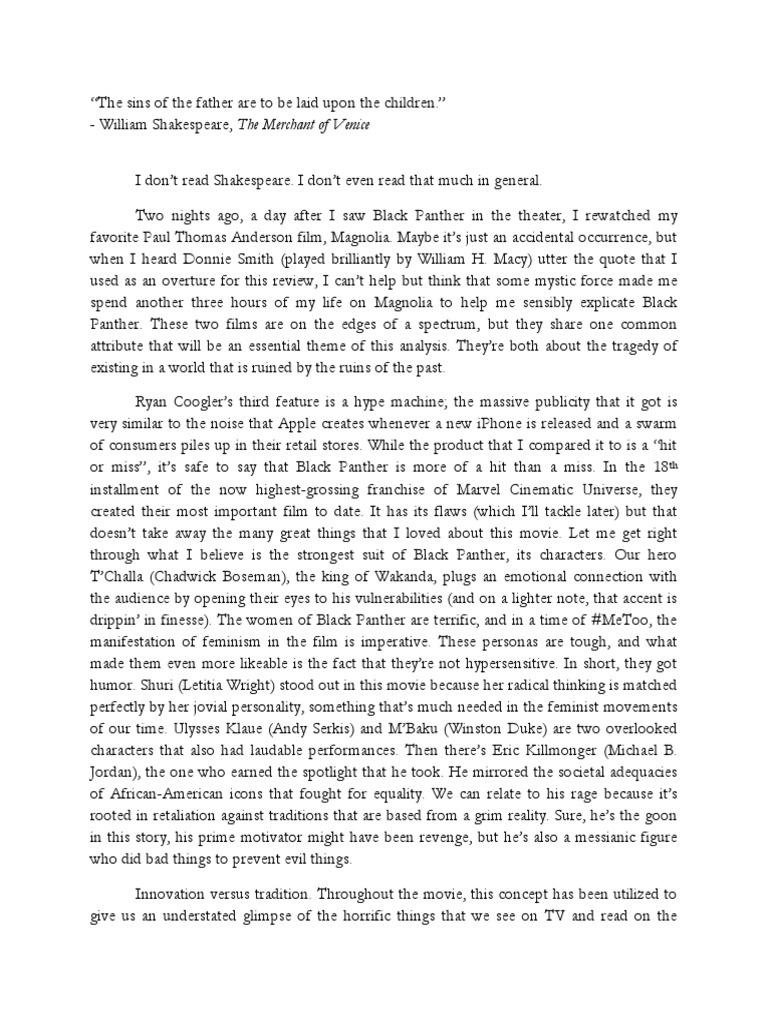 Black Panther Analysis | PDF | Leisure