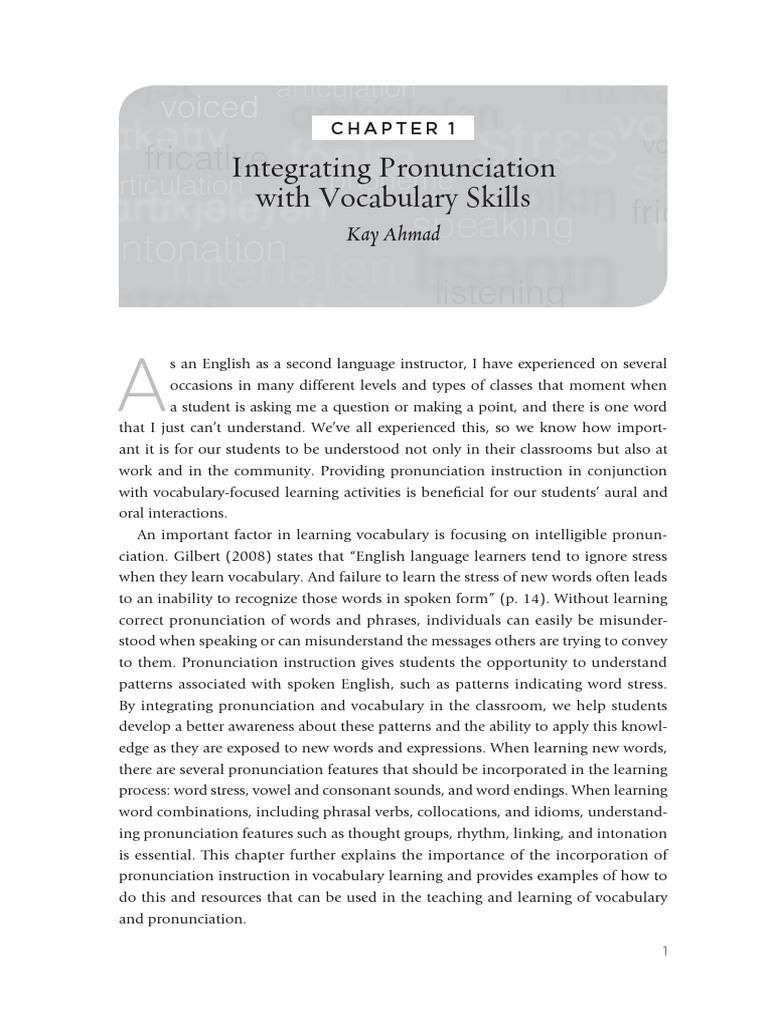 Pronunciation in The Classroom - The Overlooked Essential Chapter 1 | PDF | Stress (Linguistics ...
