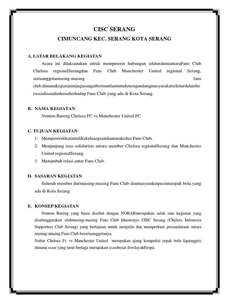 Proposal Kegiatan Nobar | PDF