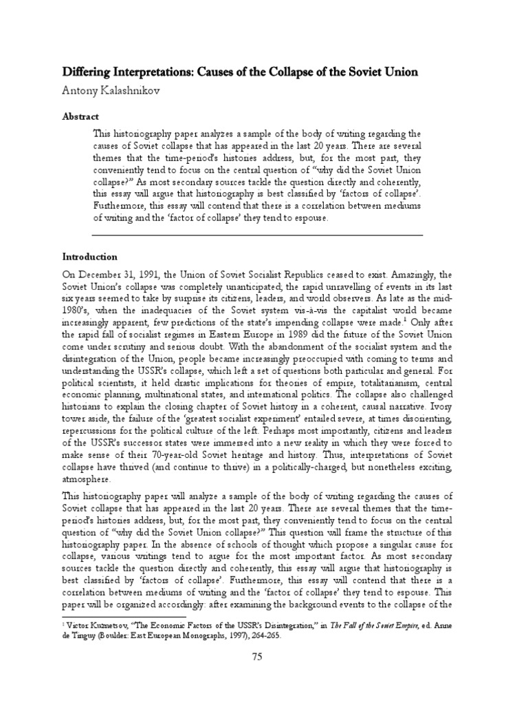 Causes of the Soviet Union's Collapse | PDF | Communist Party Of The ...