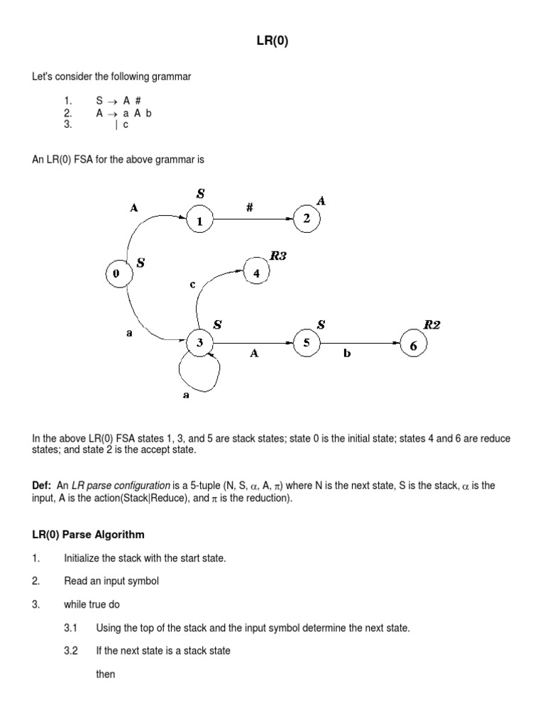 LR (0) Parse Algorithm | Download Free PDF | Parsing | Theoretical Computer Science