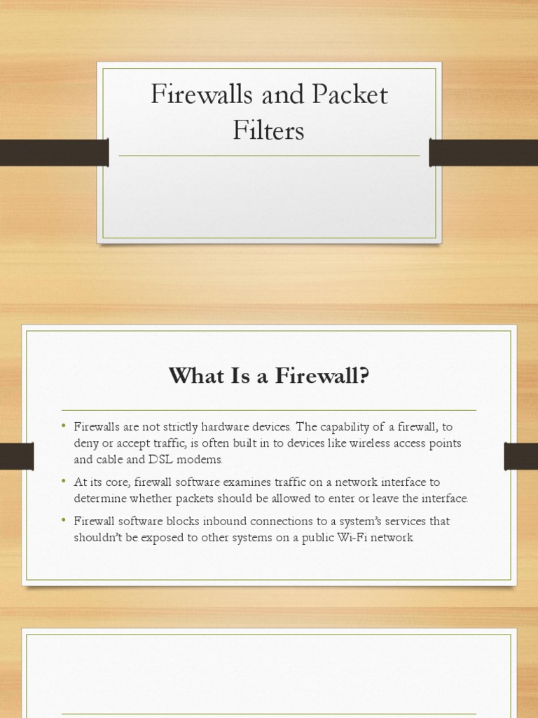 Firewalls and Packet Filters | PDF | Firewall (Computing) | Internet ...