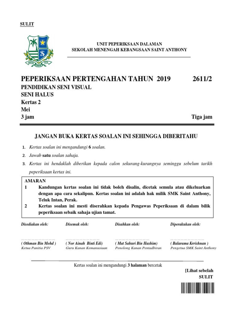 Cover PSV SPM Paper 2 | PDF