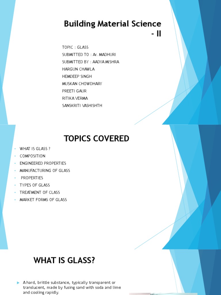 Building Material Science - Glass | PDF | Glasses | Materials