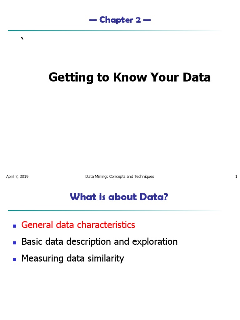 Getting To Know Your Data Chapter 2 Download Free Pdf
