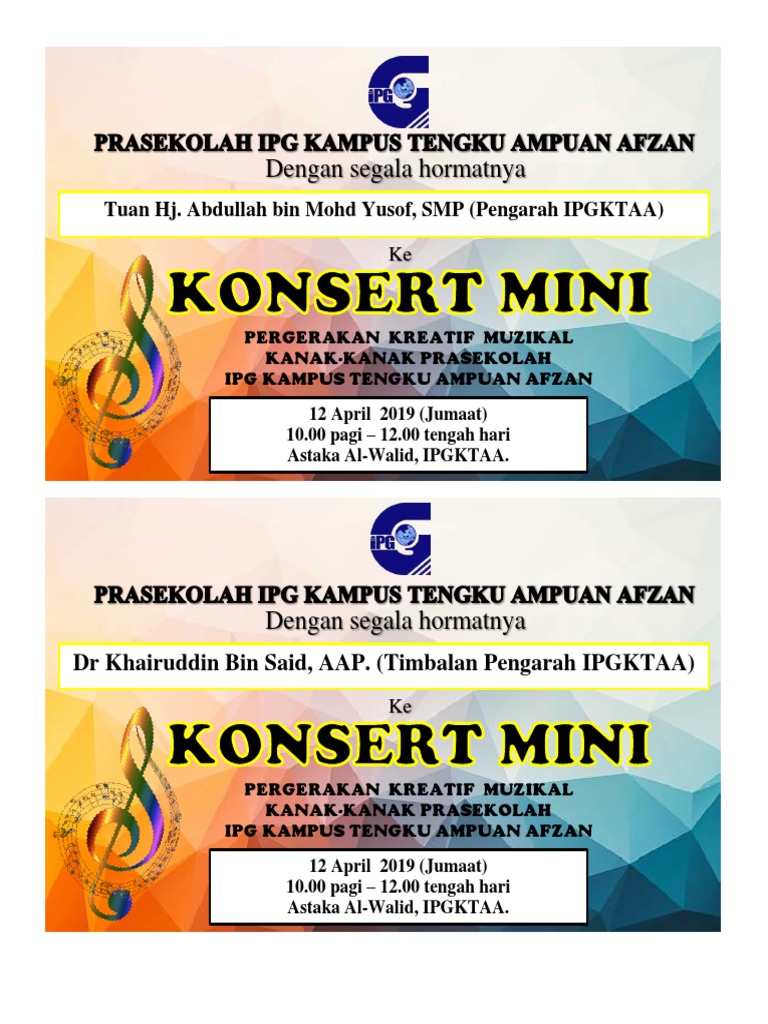 Kad Jemputan MINI KONSERT | PDF