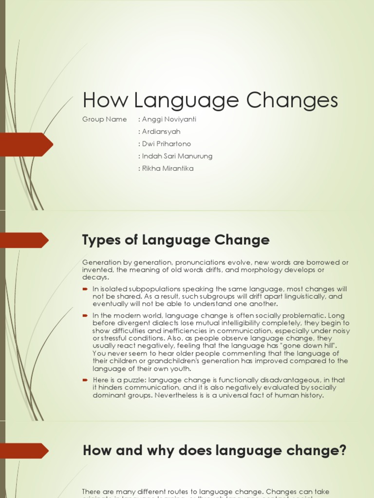 How Language Changes | PDF | Stress (Linguistics) | Dialect