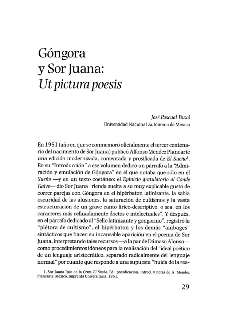 Góngora y Sor Juana: Emulación Poética | PDF | Pinturas | Poesía