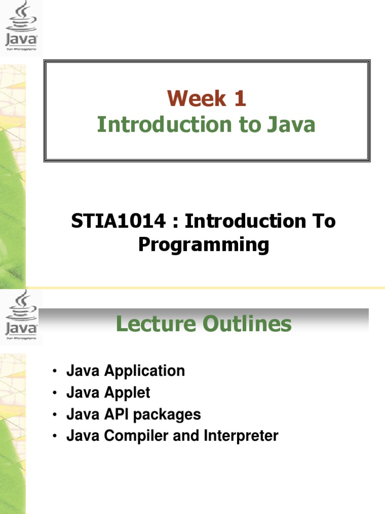 Chapter2 IntroductionToJava | PDF | Java (Programming Language) | Java Virtual Machine